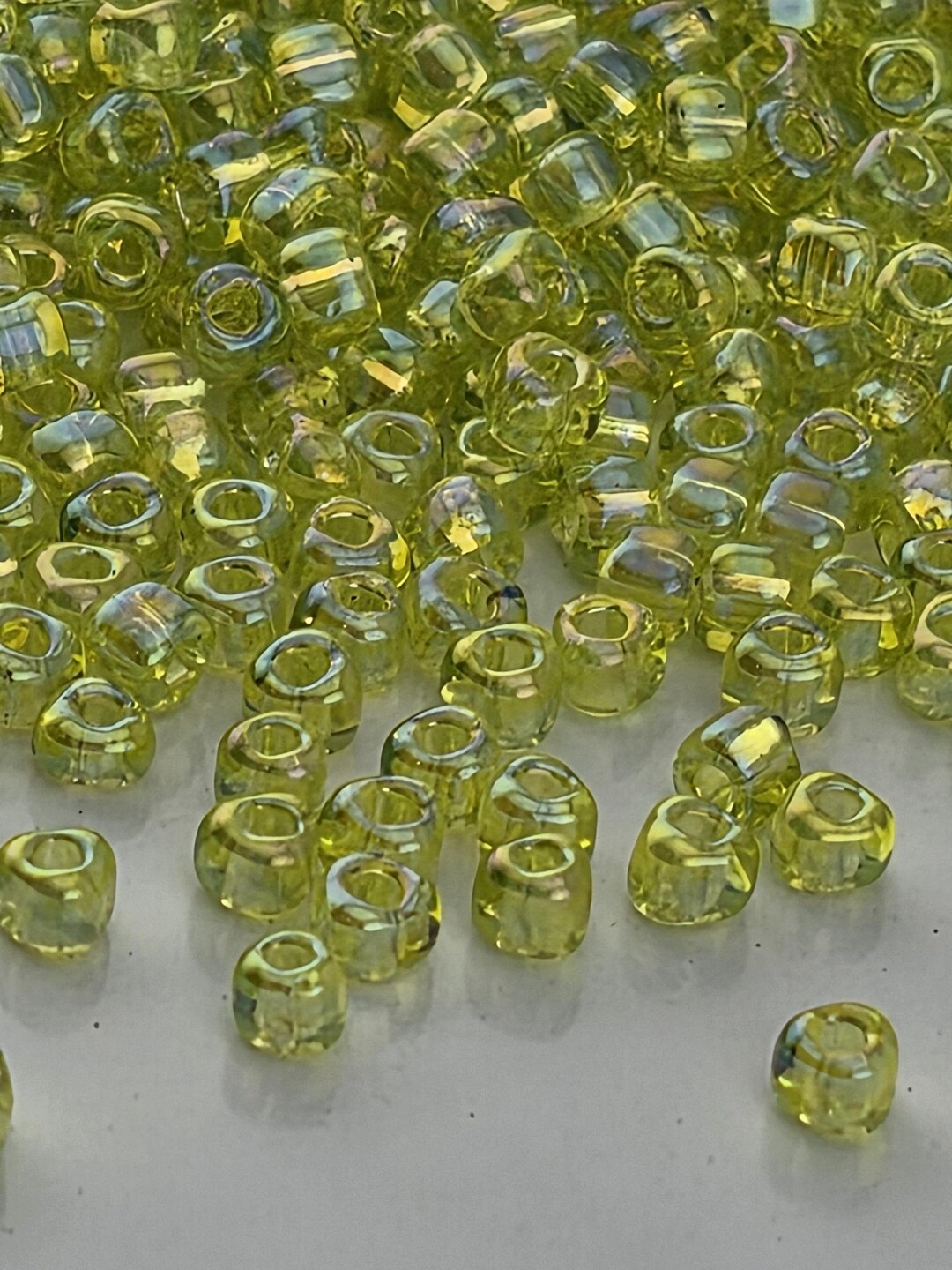 Lime Green Translucent Rainbow Miyuki Triangle Size 10/0 (15g Pkg) - Etsy