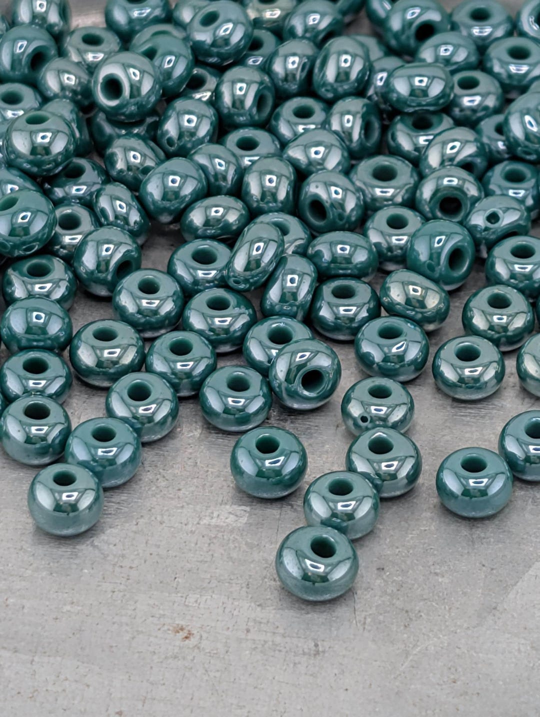 Opaque Dark Green | Size 6 | 20g Tube | Preciosa-ornela Glass Seed ...