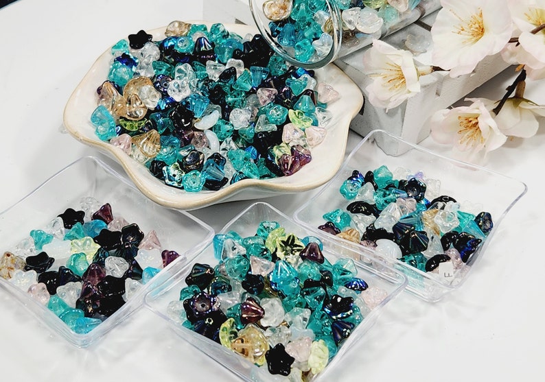 Glass Bead Cap Beads Bulk Mix of Small Glass Bead Caps in Assorted ...