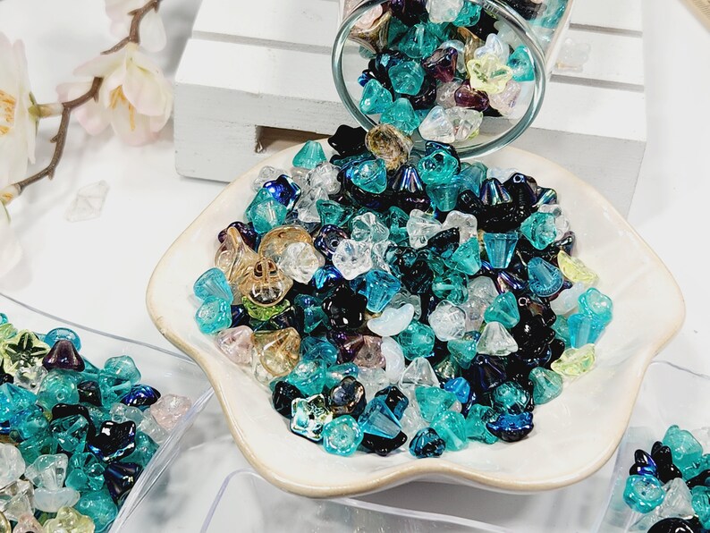 Glass Bead Cap Beads Bulk Mix of Small Glass Bead Caps in Assorted ...