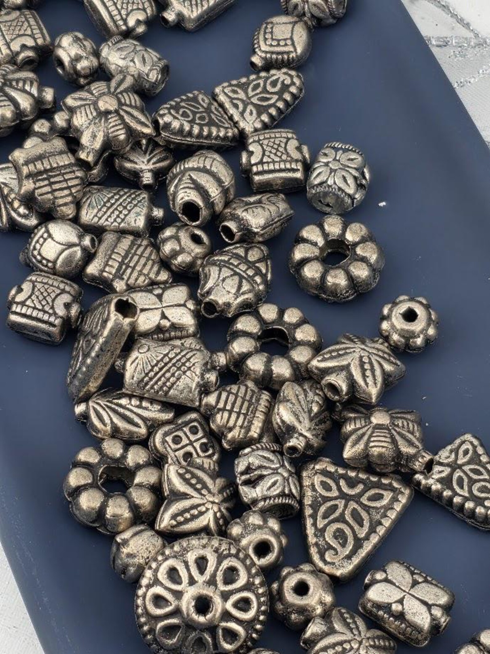 Silver Metal Bead Mix - Varied Shapes for Jewelry Making - Etsy