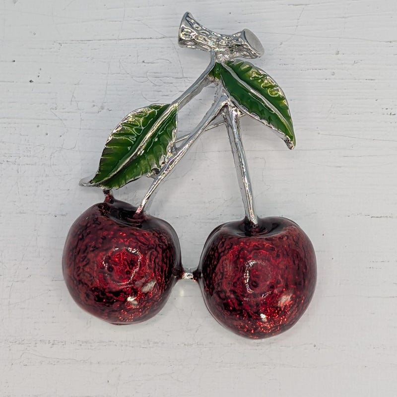 Cherry Brooch - Etsy