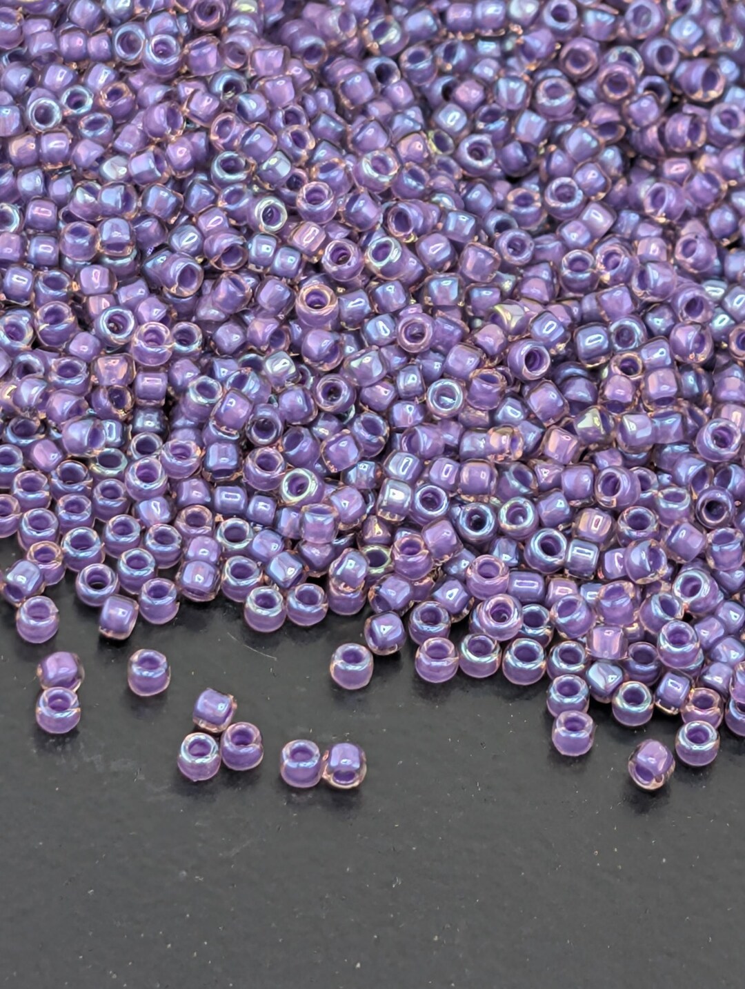 Inside-color Rainbow Rosaline/opaque Purple-lined Size 15/0 Toho Round ...