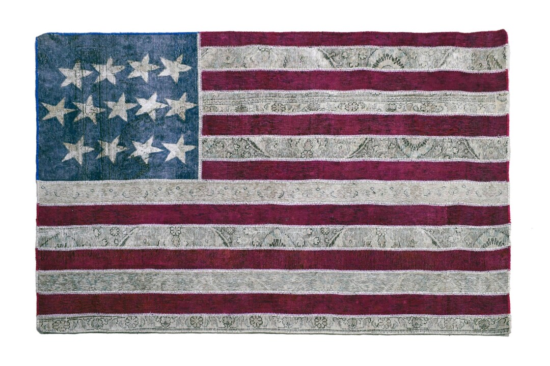 5X7 USA Flag Rug ,vintage American Flag Throw Rug ,red Blue Indoor Area ...
