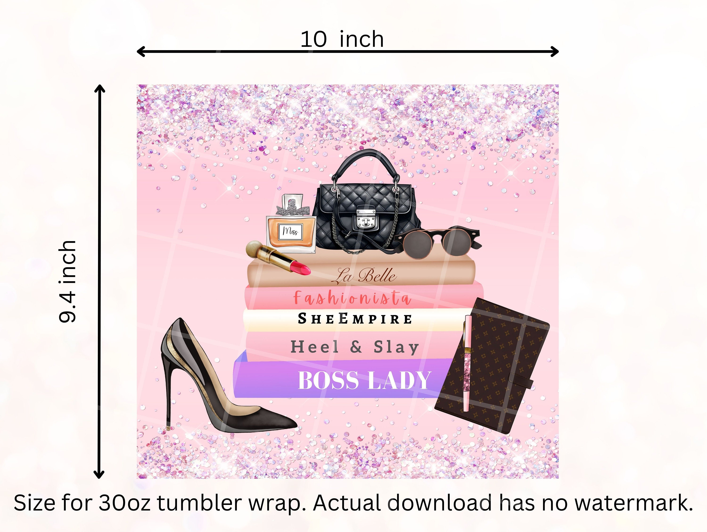 Digital Boss Lady Glam Tumbler Wrap, 20oz 30oz Straight Tapered,boss ...