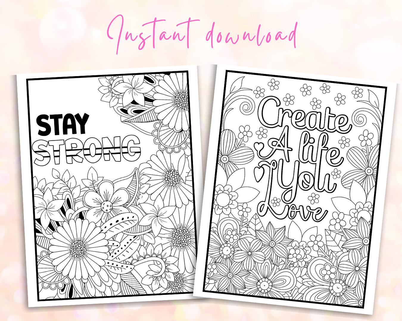 12 Inspirational Positive Affirmations Coloring Pages, Coloring Book ...