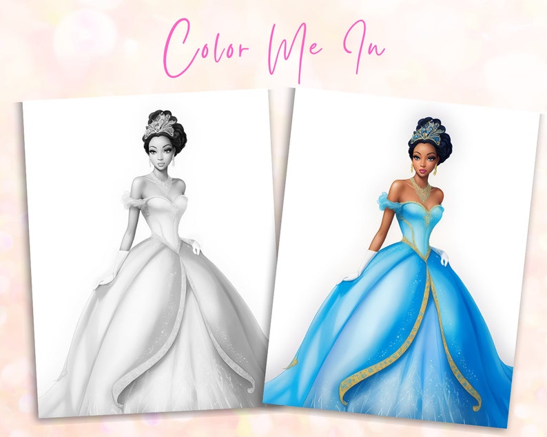 11 Fairytale Princess Coloring Pages + 11 Full Color Pages,girls ...