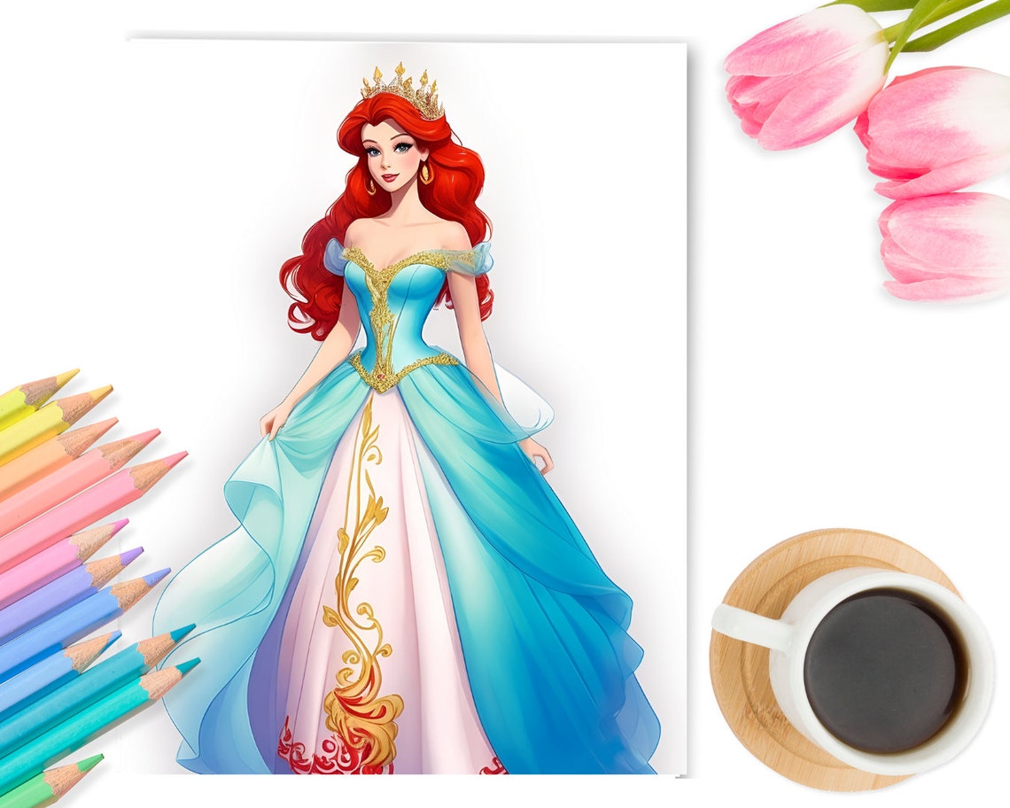 11 Fairytale Princess Coloring Pages 11 Full Color Pages,girls Coloring ...