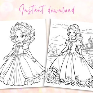 Cute Princess Coloring Book, 18 Little Princess Coloring Sheets ...