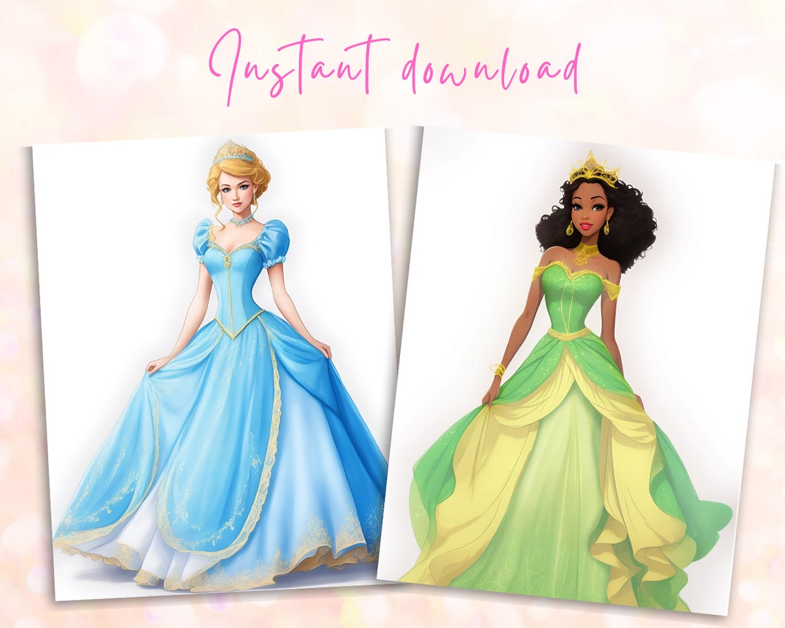 11 Fairytale Princess Coloring Pages 11 Full Color Pages,girls Coloring ...