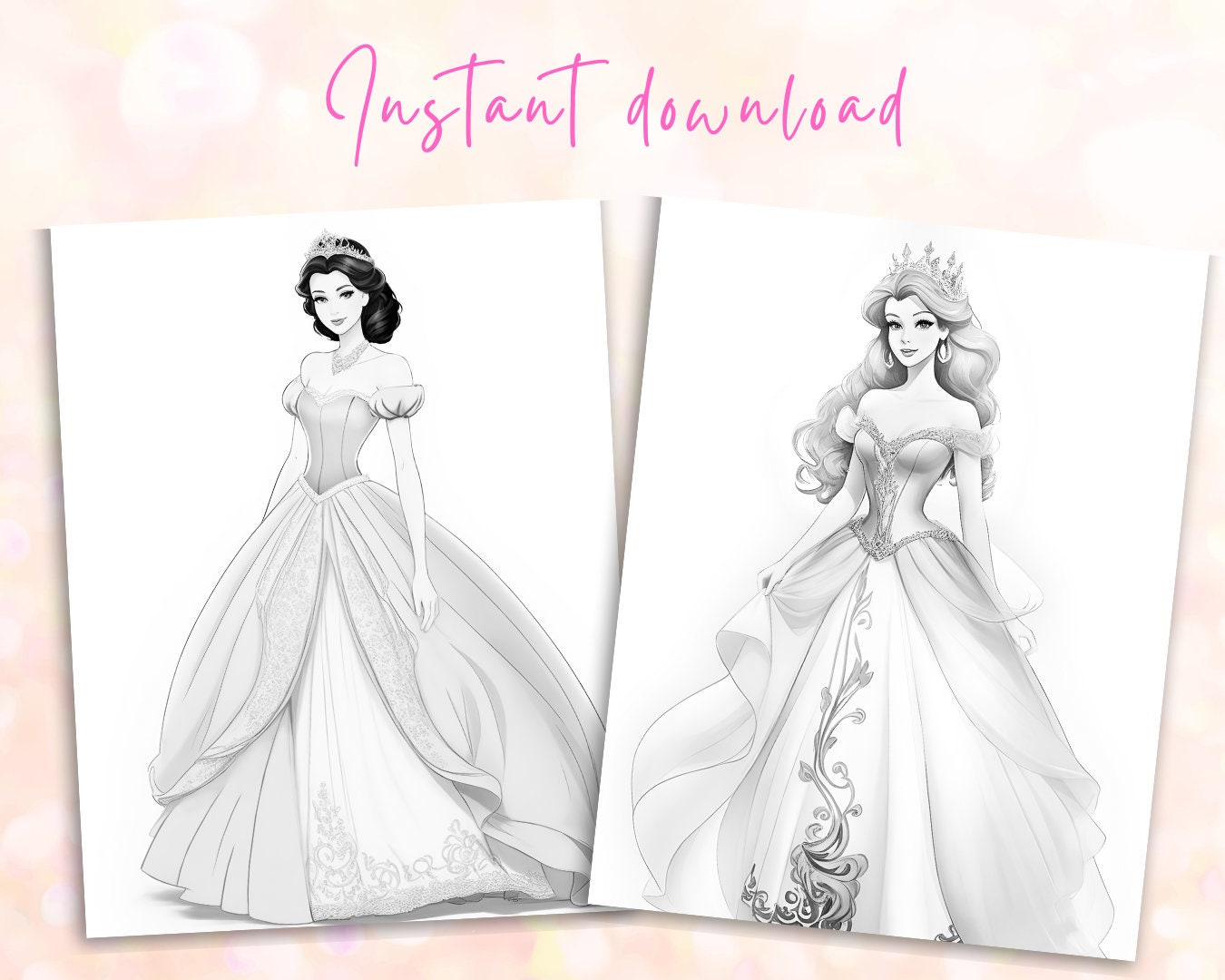 11 Fairytale Princess Coloring Pages 11 Full Color Pages,girls Coloring ...