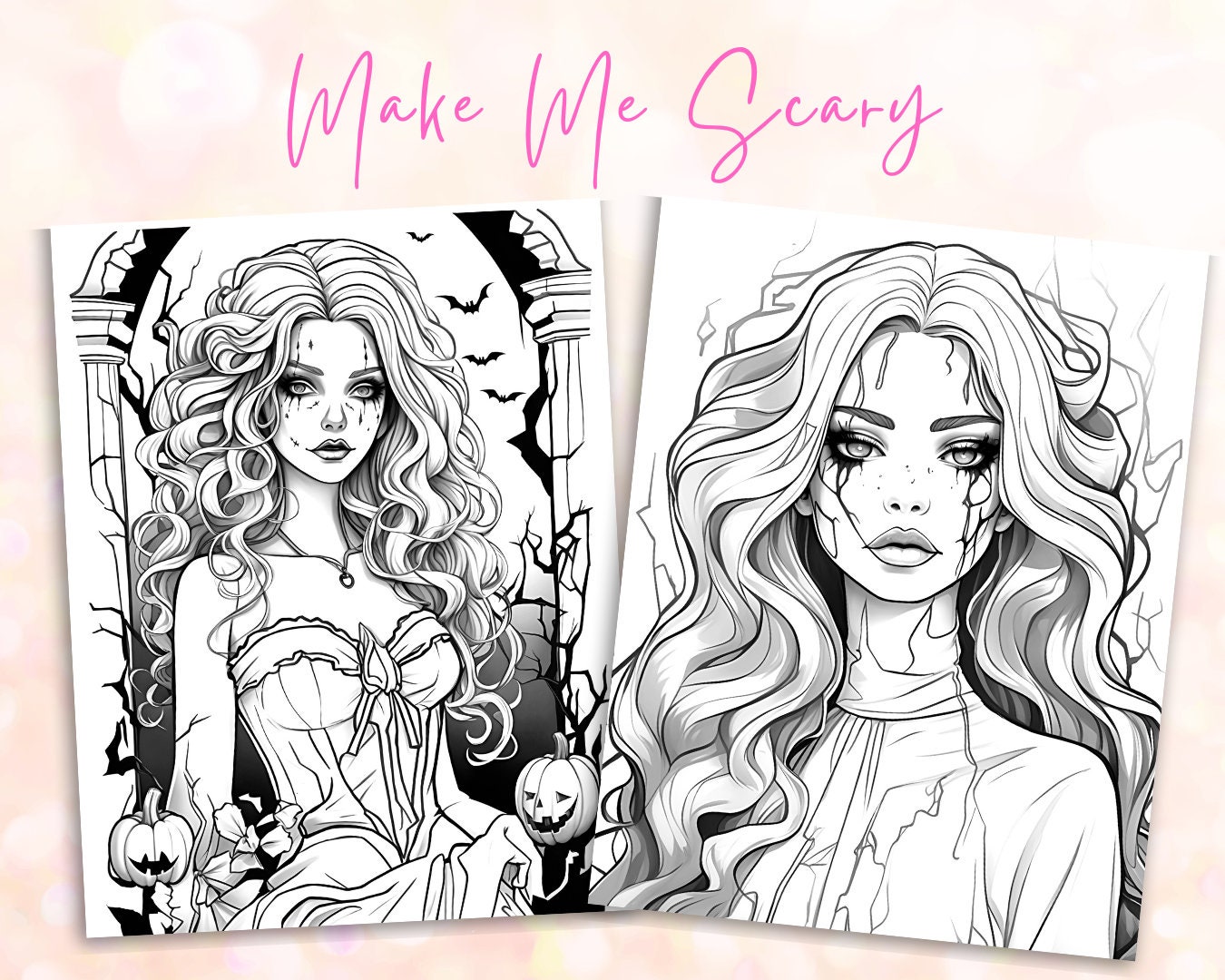 18 Halloween Horror Coloring Pages,adult Coloring Book,halloween Gift ...