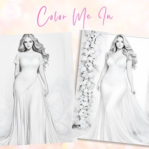 12 Glamorous Curvy Fashion Coloring Pages, Adult Coloring Book, Body ...