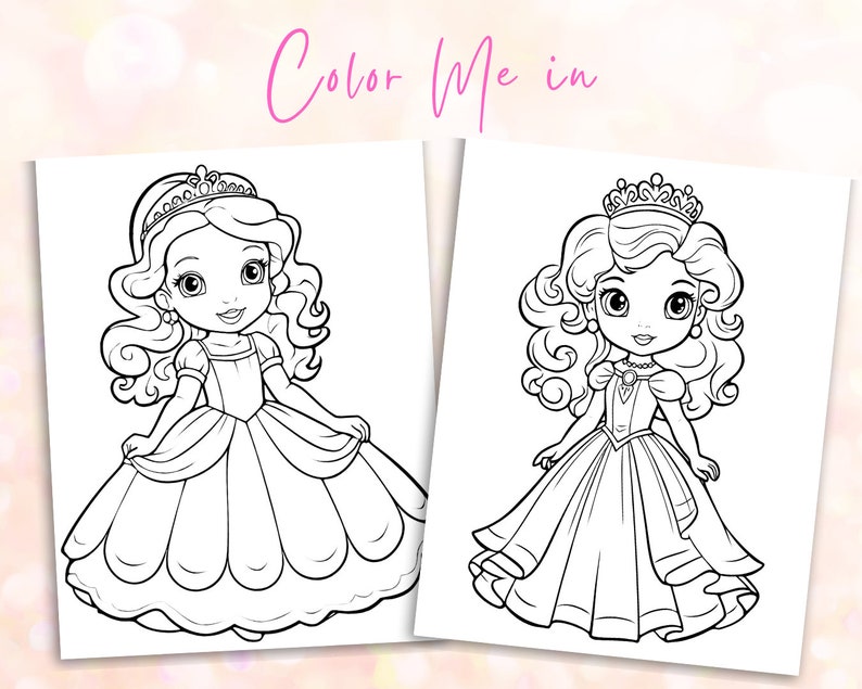 Cute Princess Coloring Book, 18 Little Princess Coloring Sheets ...