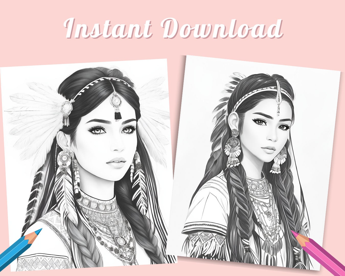 12 Native American Inspired Coloring Pages, Native Chic, Kids Coloring ...