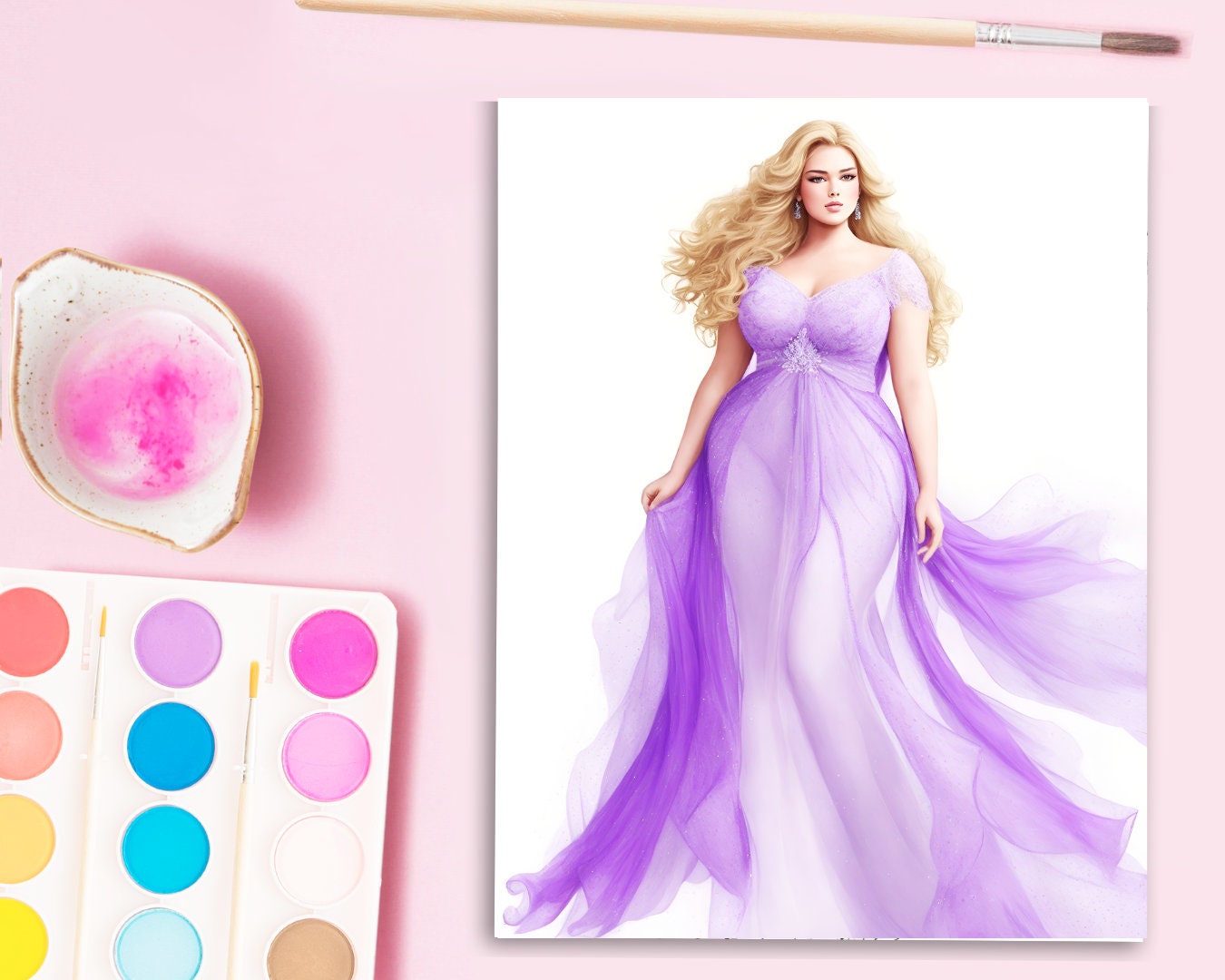 12 Glamorous Curvy Fashion Coloring Pages, Adult Coloring Book, Body ...