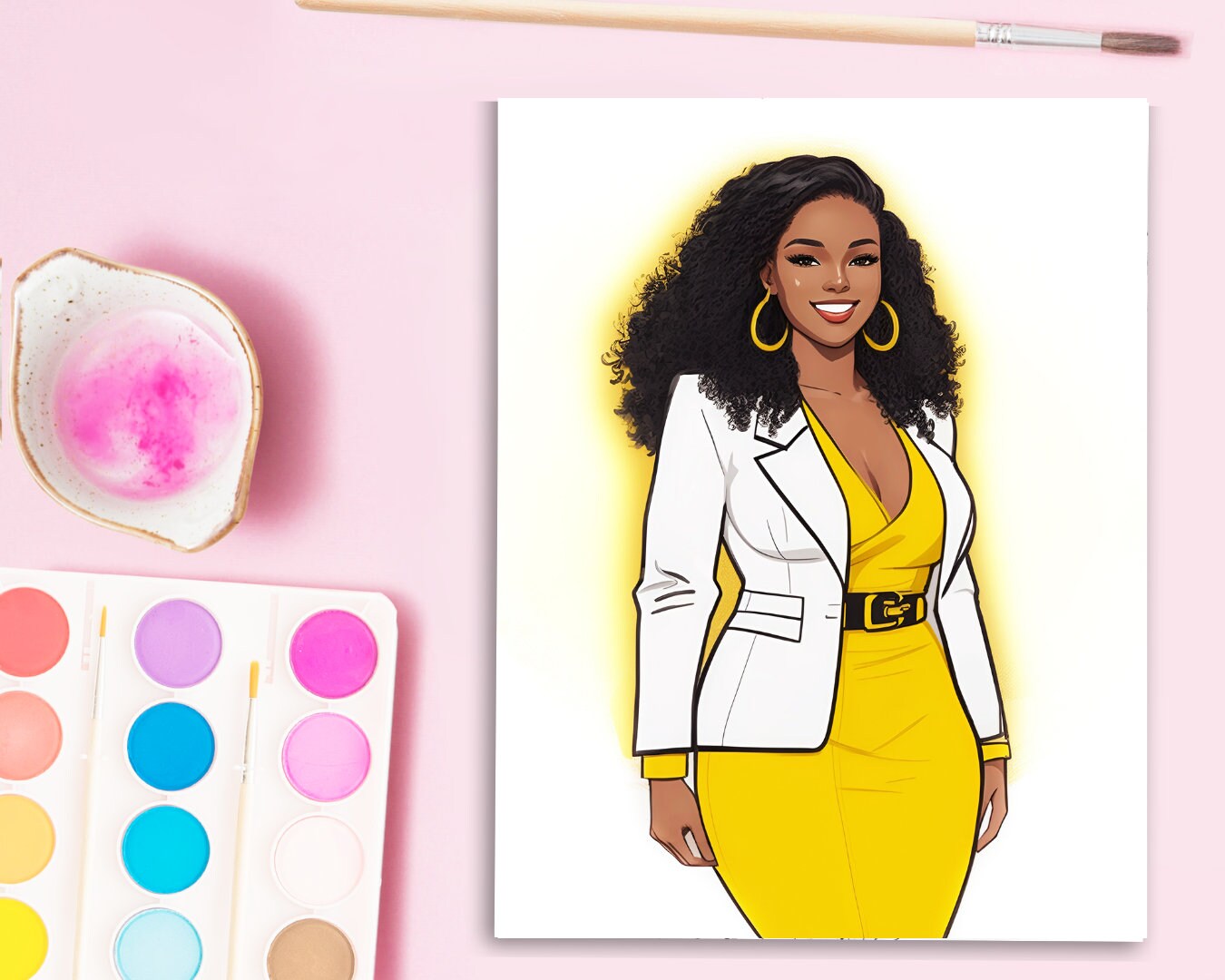 12 Curvy Black Lady Boss Coloring Pages, Coloring Book for Adults ...