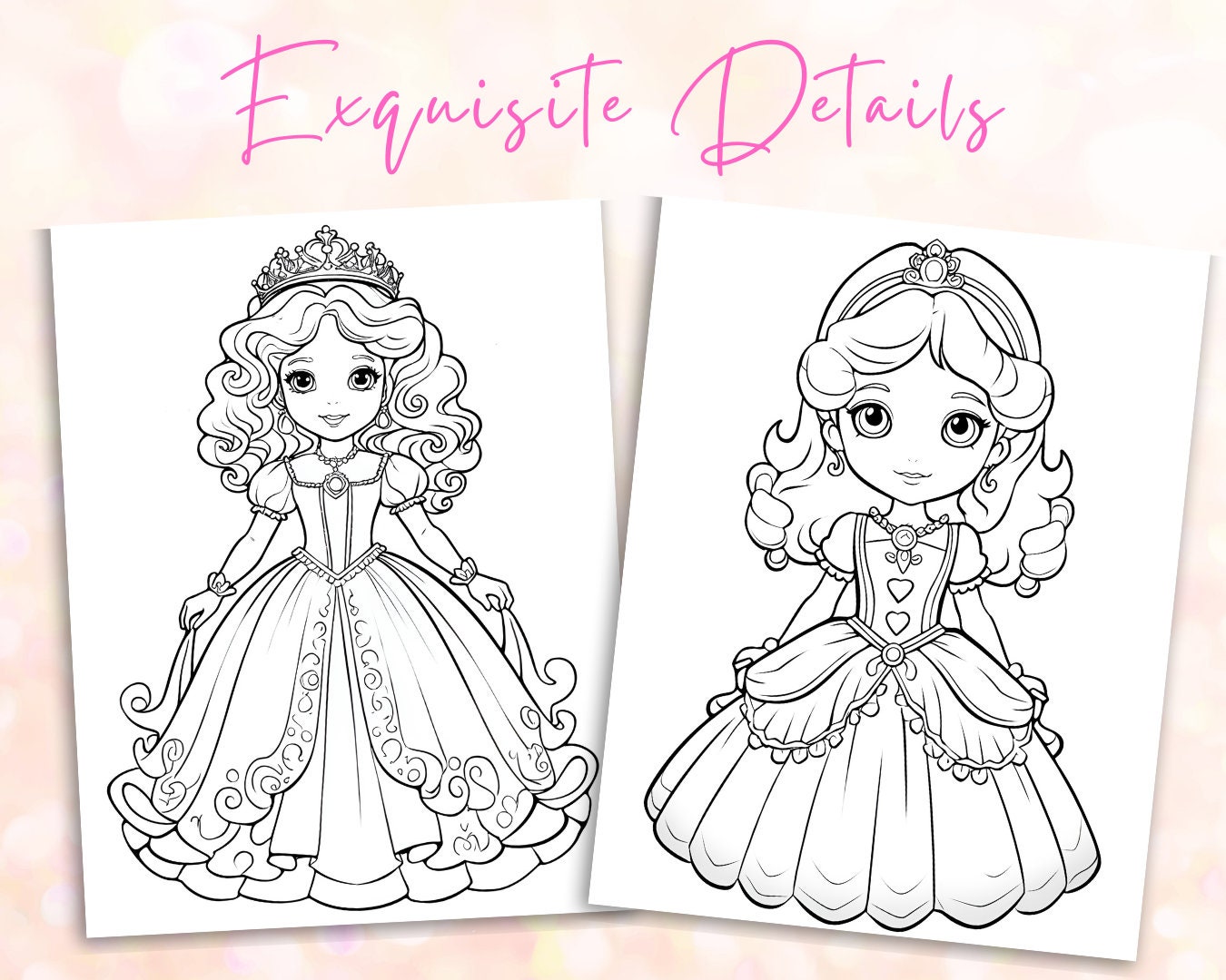 Cute Princess Coloring Book, 18 Little Princess Coloring Sheets ...