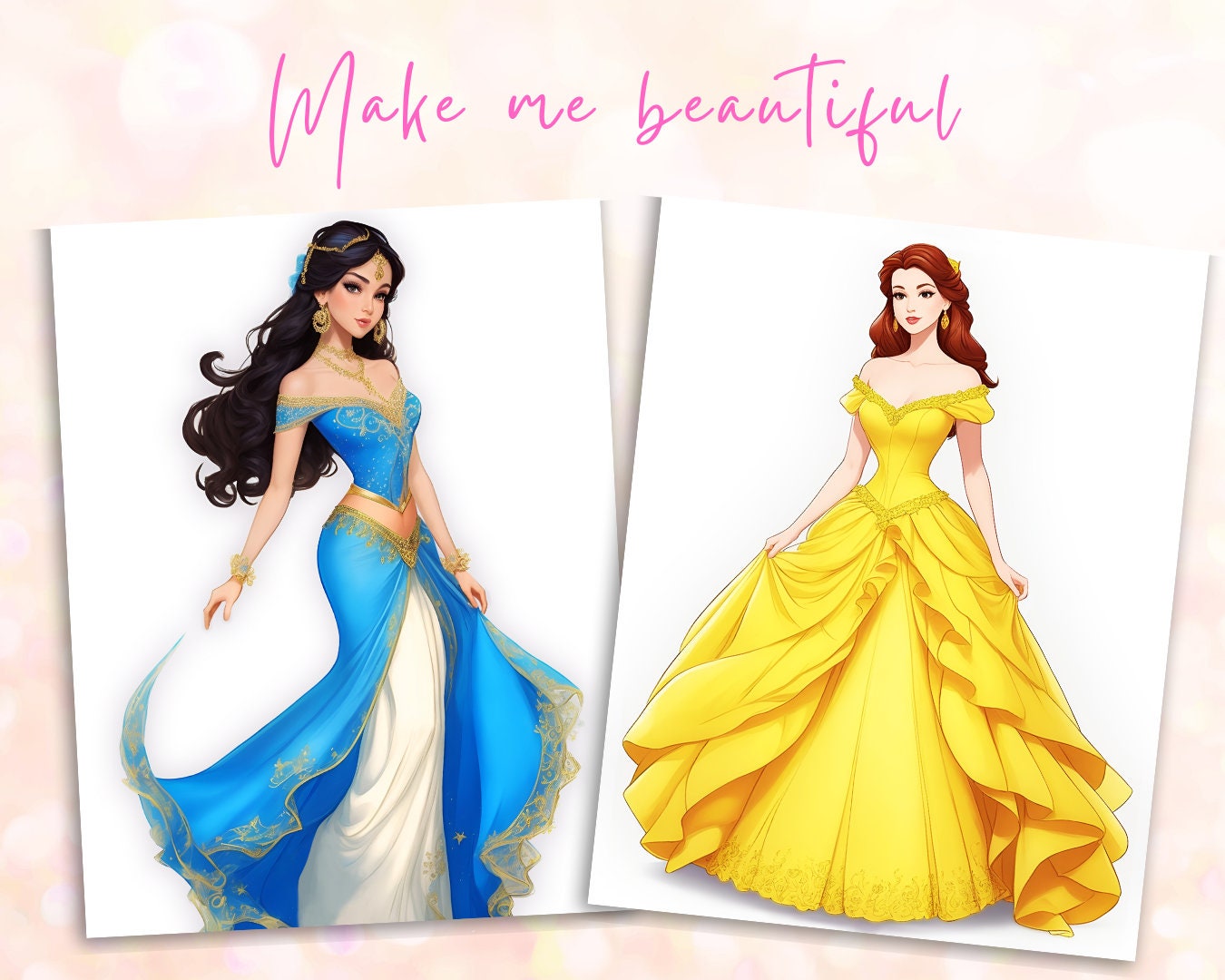 11 Fairytale Princess Coloring Pages + 11 Full Color Pages,girls ...