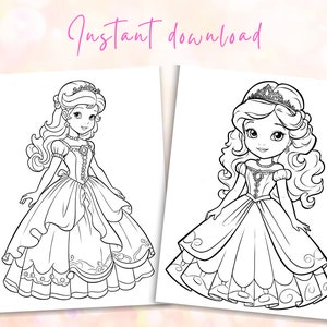 Cute Princess Coloring Book, 18 Little Princess Coloring Sheets ...