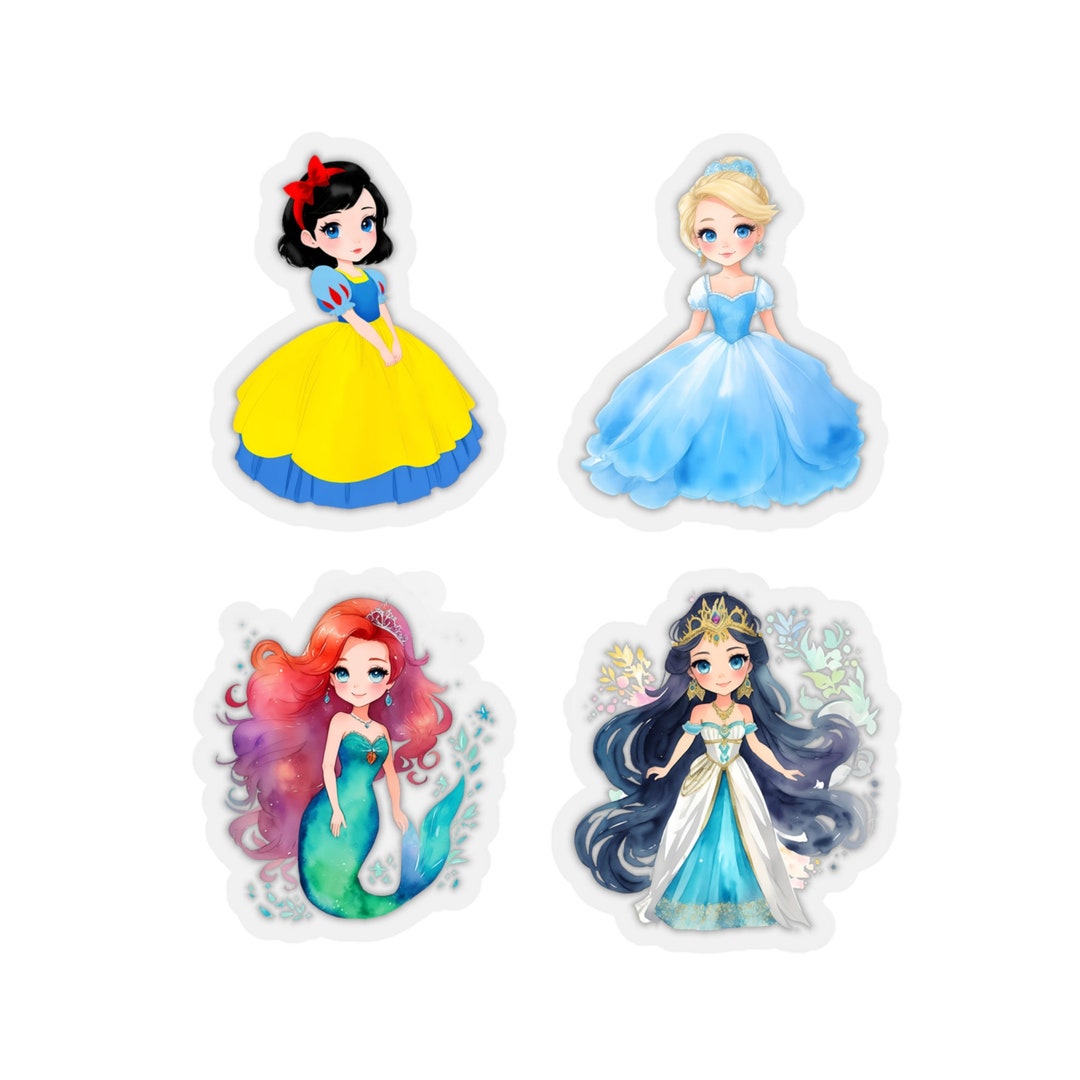 4 Cute Princess Kiss-cut Stickers 4 Sizes Princess - Etsy