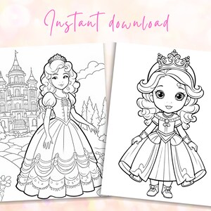Cute Princess Coloring Book, 18 Little Princess Coloring Sheets ...