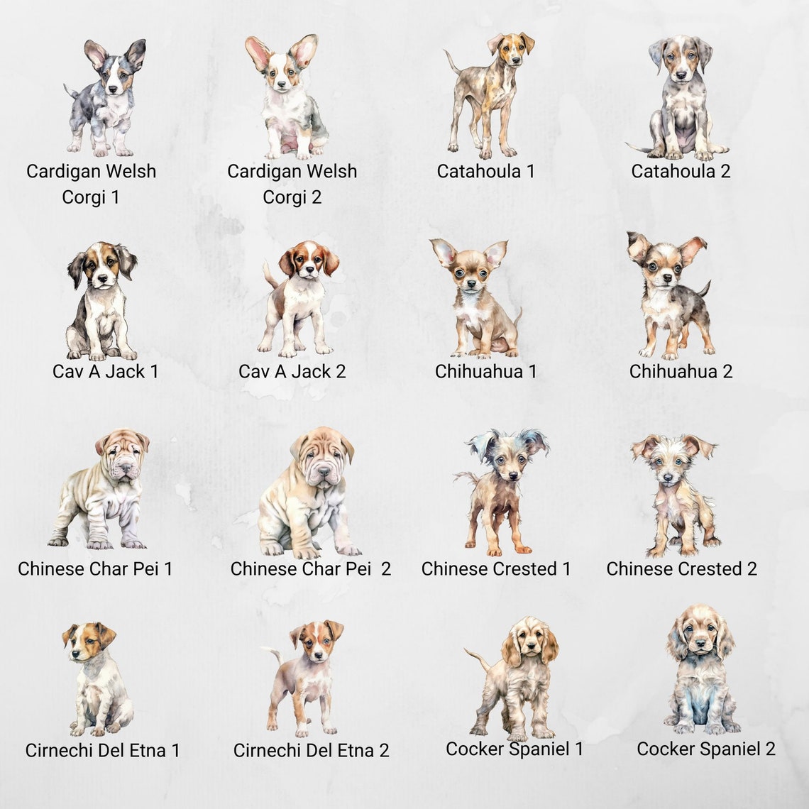 230 PNG Watercolor Puppies Clipart, Dog Transparent PNG Bundle, Dog ...