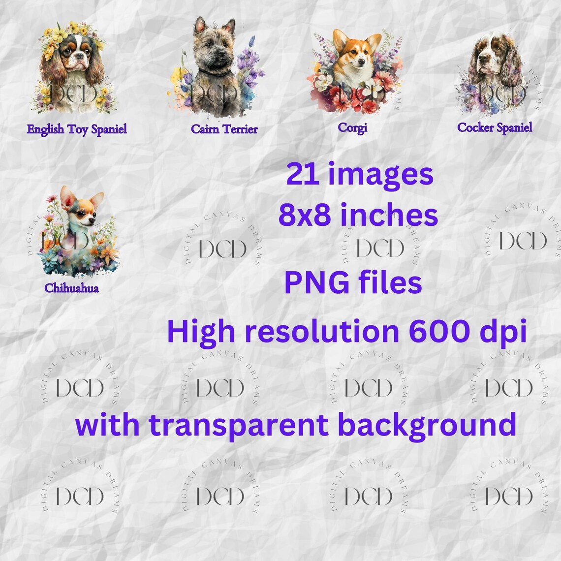 21 Cute Dogs Digital Clipart Watercolor Megapack, Dog Clipart, Nursery ...