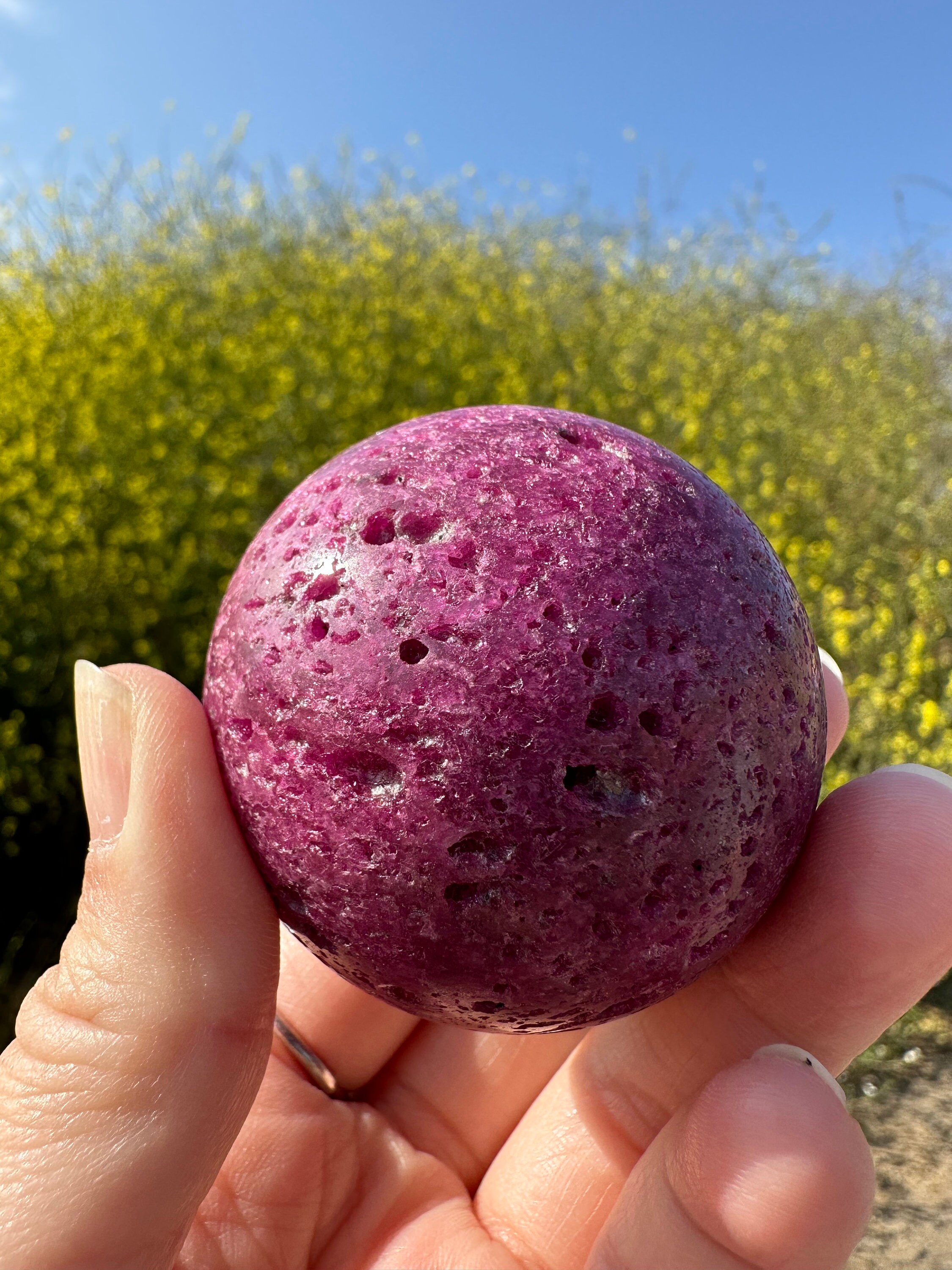 Natural Honeycomb Ruby Sphere - Etsy
