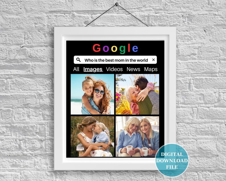 Editable Google Photo Collage Template Digital Print Mother's Day Gift ...