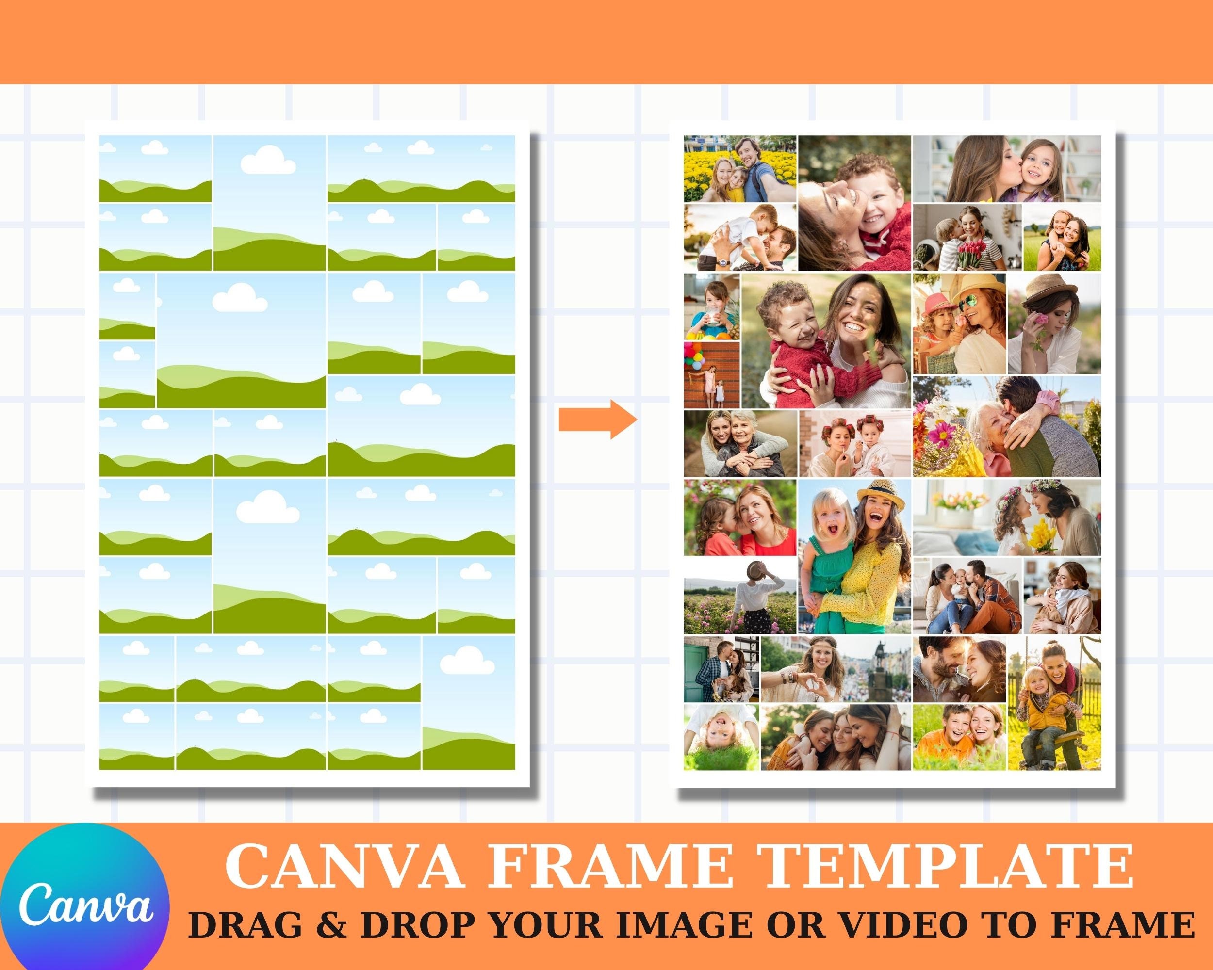 24x36 Photo Collage, Poster Collage Template for 27 Photos, Poster Size ...