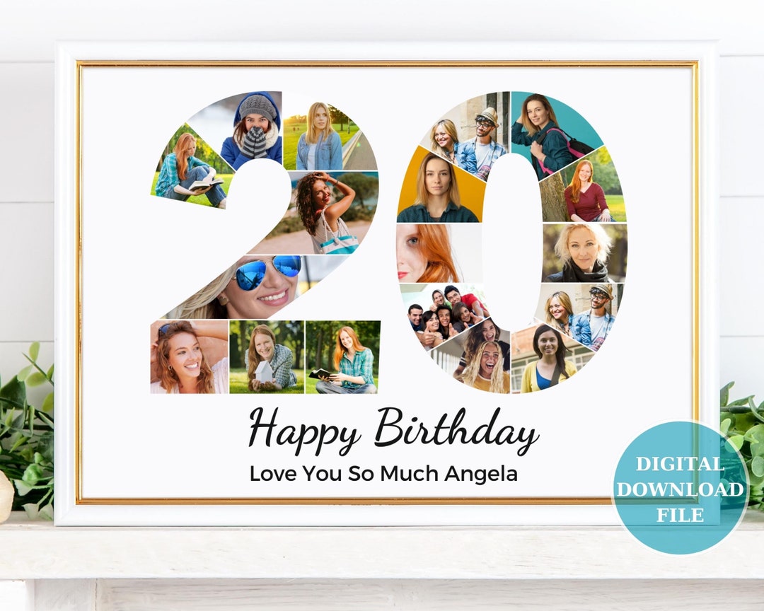 Custom 20th Birthday Photo Collage 20th Anniversary Party Decoration ...