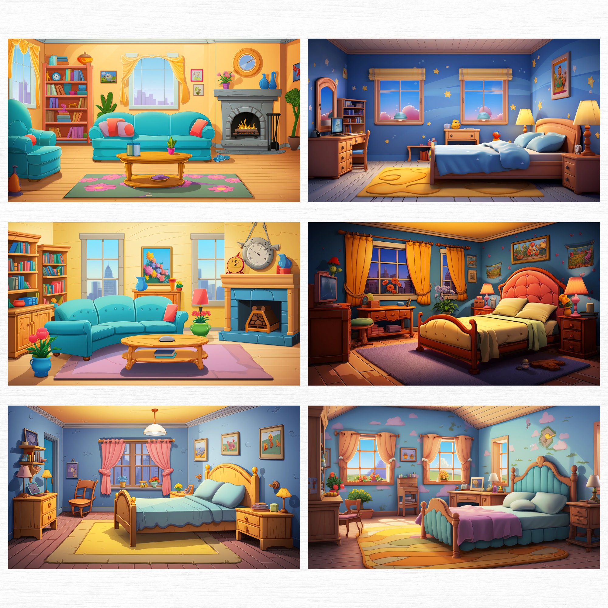 Storybook Magic Digital Pack 67 Cartoon Background for Children's Book ...