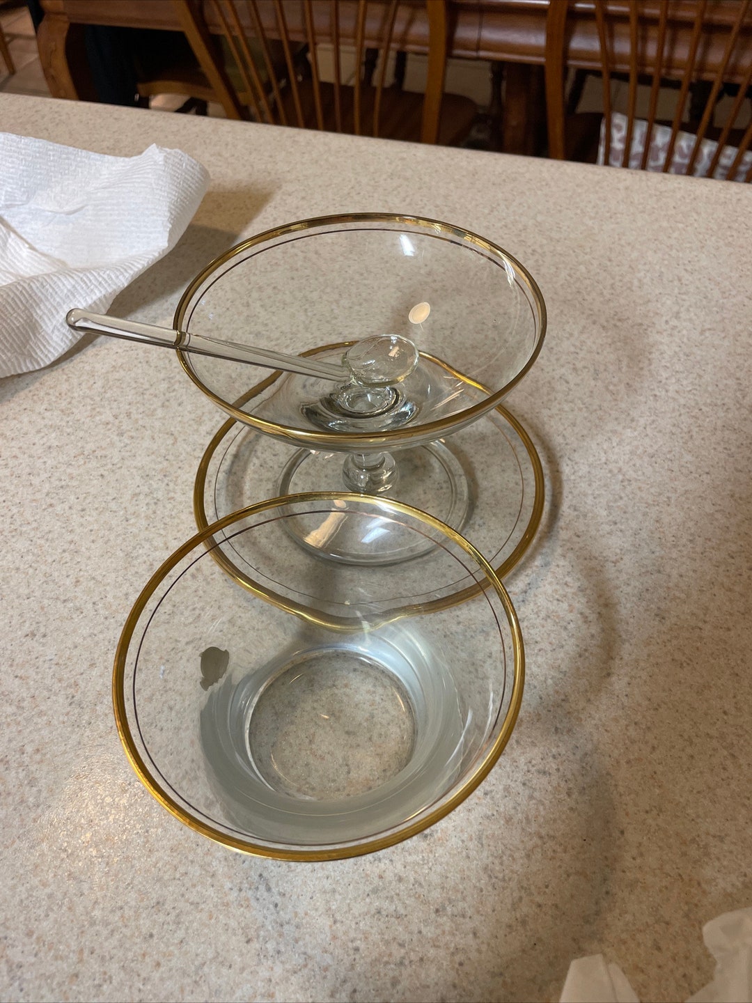 Gold Rim Cocktail Set - Etsy