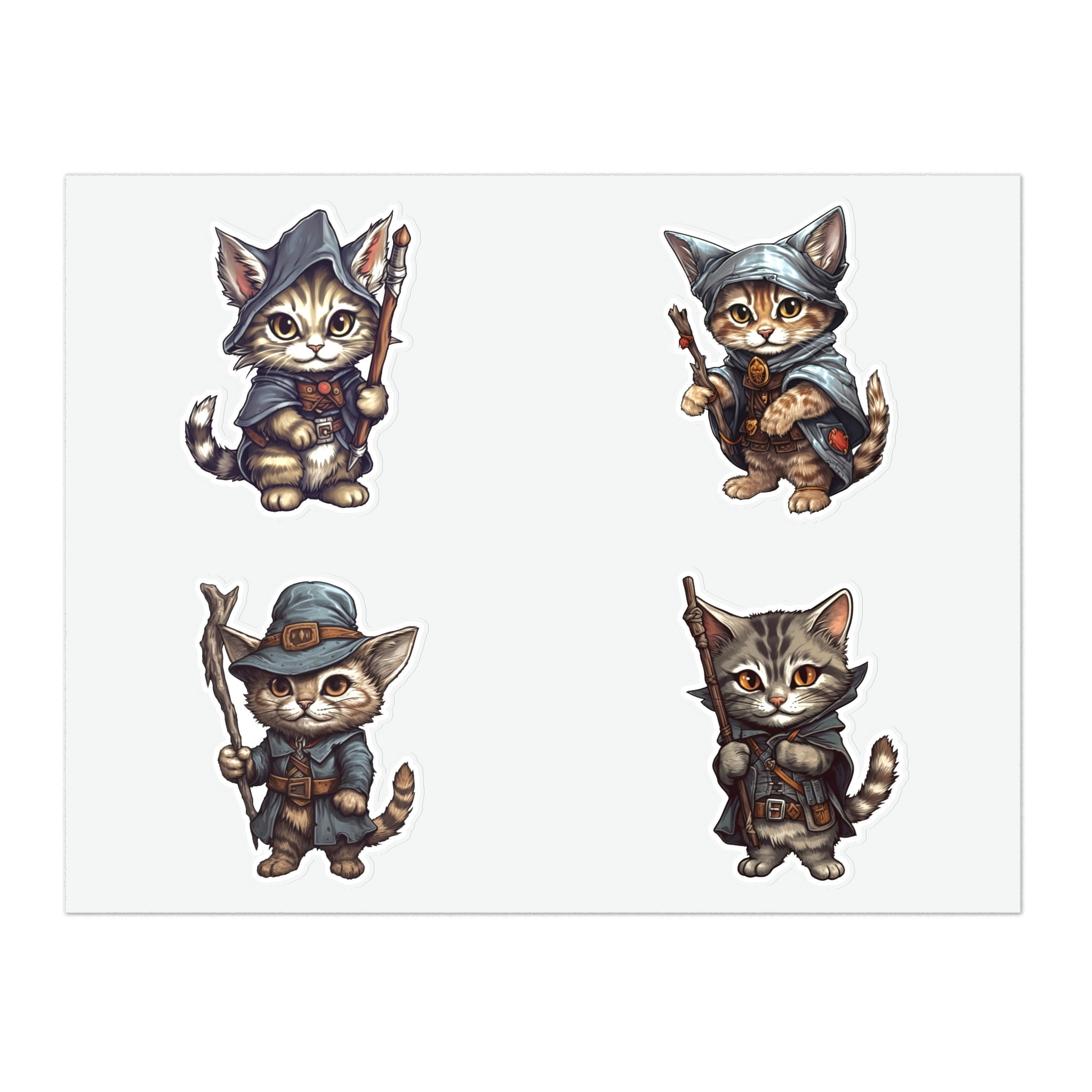 Cat Sorcerer Dnd Vinyl Stickers 4 Pack V1 Dungeons and - Etsy