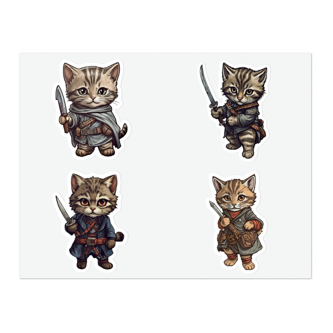 Tabby Cat Rouge Dnd Vinyl Stickers 4 Pack V1 Dungeons and Dragons ...