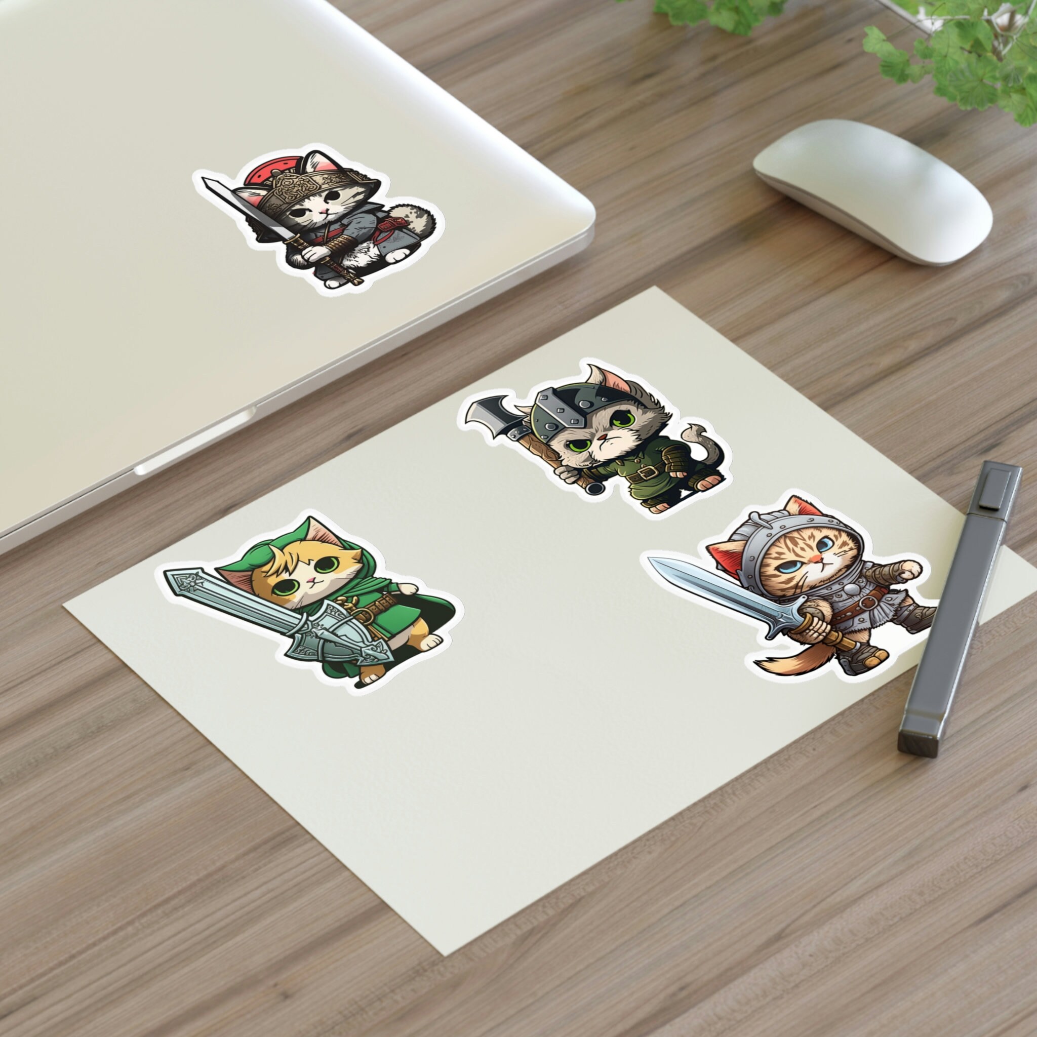 Cat Warrior Dnd Vinyl Stickers 4 Pack V2 Dungeons and Dragons ...