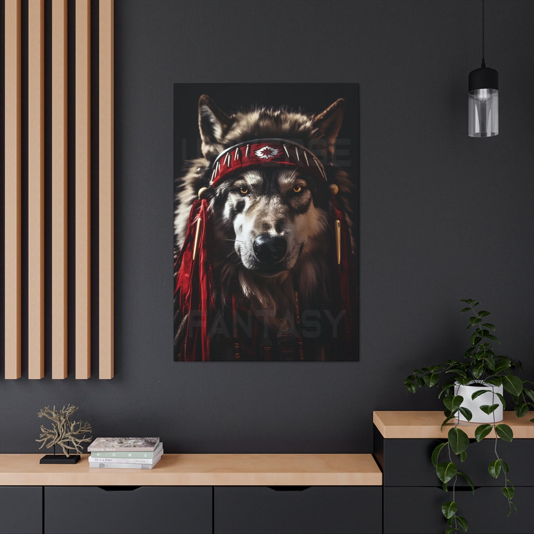 Kansas City Cheifs KC Wolf Canvas Print Portrait - Wall Decor, Bed Room ...