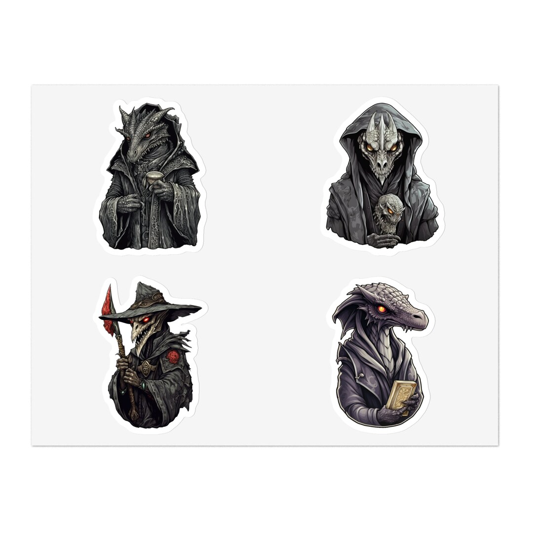 Dragon Necromancer Diablo Vinyl Stickers (4 Pack) V5 - Dungeons and ...