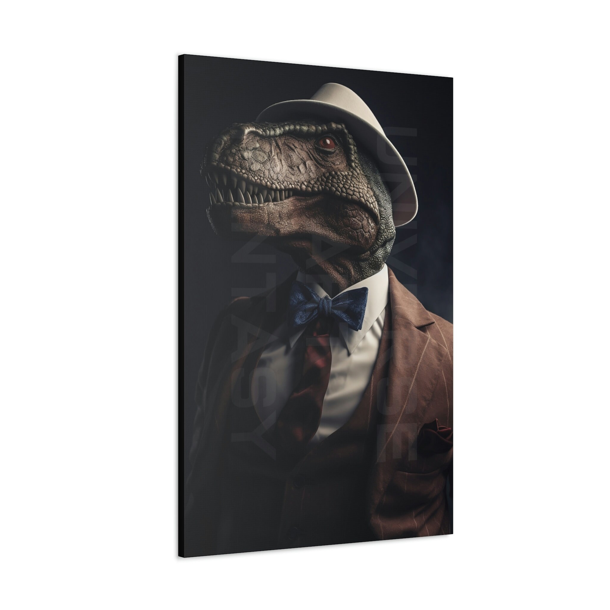 T-rex Mafia Canvas Print Portrait - Tyrannosaurus Rex Wall Decor, Bed ...