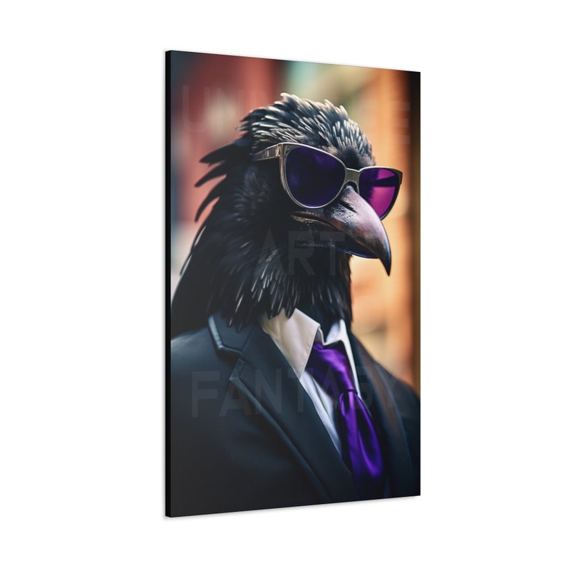Baltimore Ravens Mafia Canvas Print Portrait 1 - Raven in Suit Wall ...