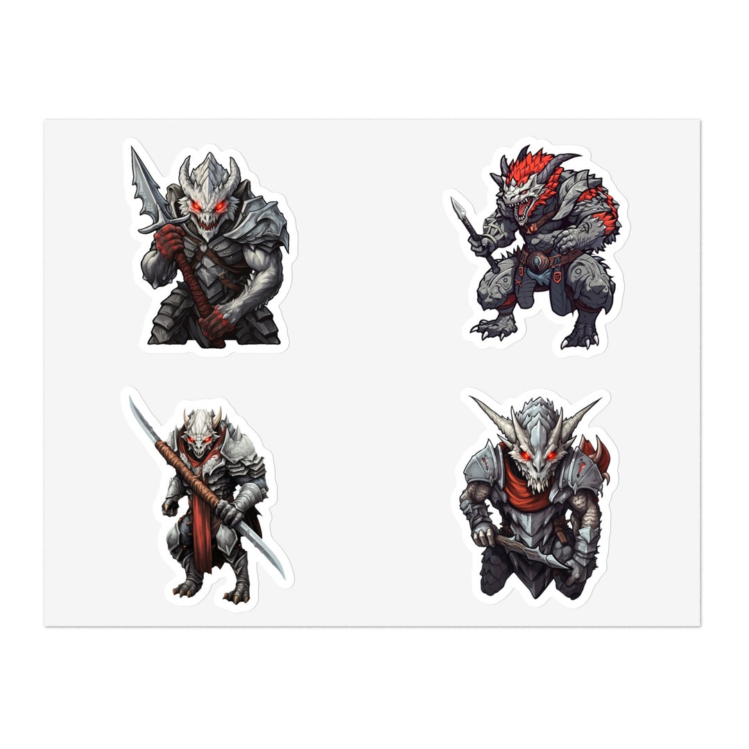 White Dragon Barbarian Diablo Vinyl Stickers 4 Pack V1 Dungeons and ...
