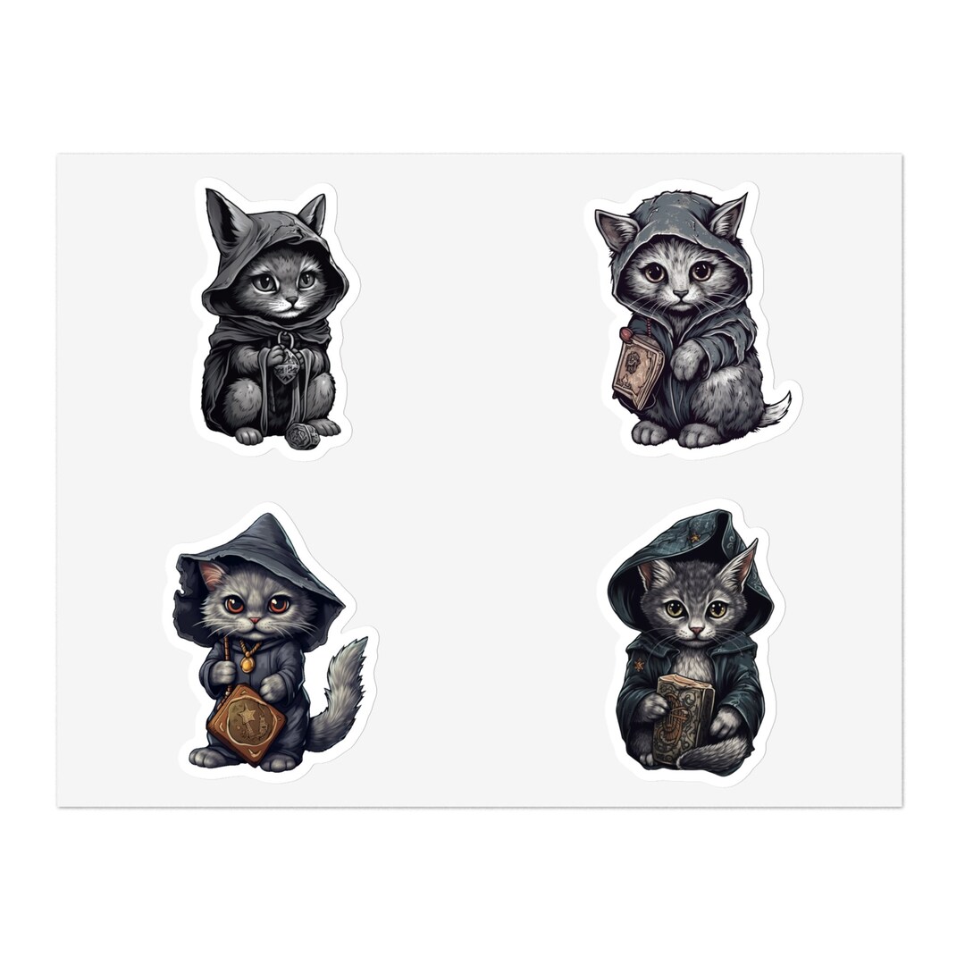 Cat Necromancer Diablo Vinyl Stickers (4 Pack) V1 - Dungeons and ...