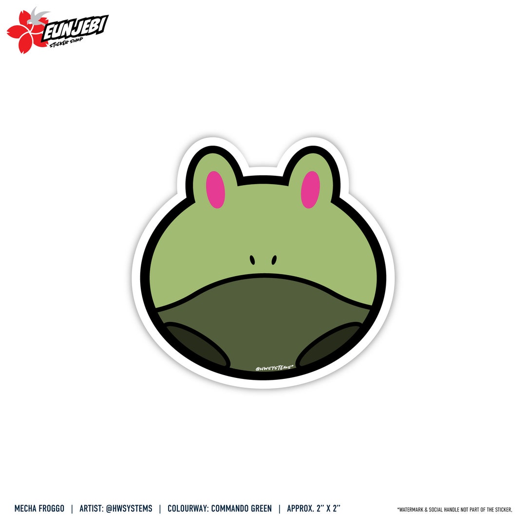 HWS Mecha Froggo Stickers. Commando Green Colour. 2x 2 Robot Frog ...