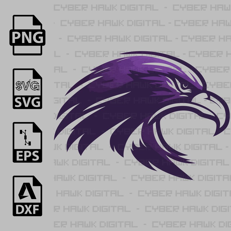 Purple Hawk/eagle Logo Symbol PNG SVG and Many More Digital - Etsy UK