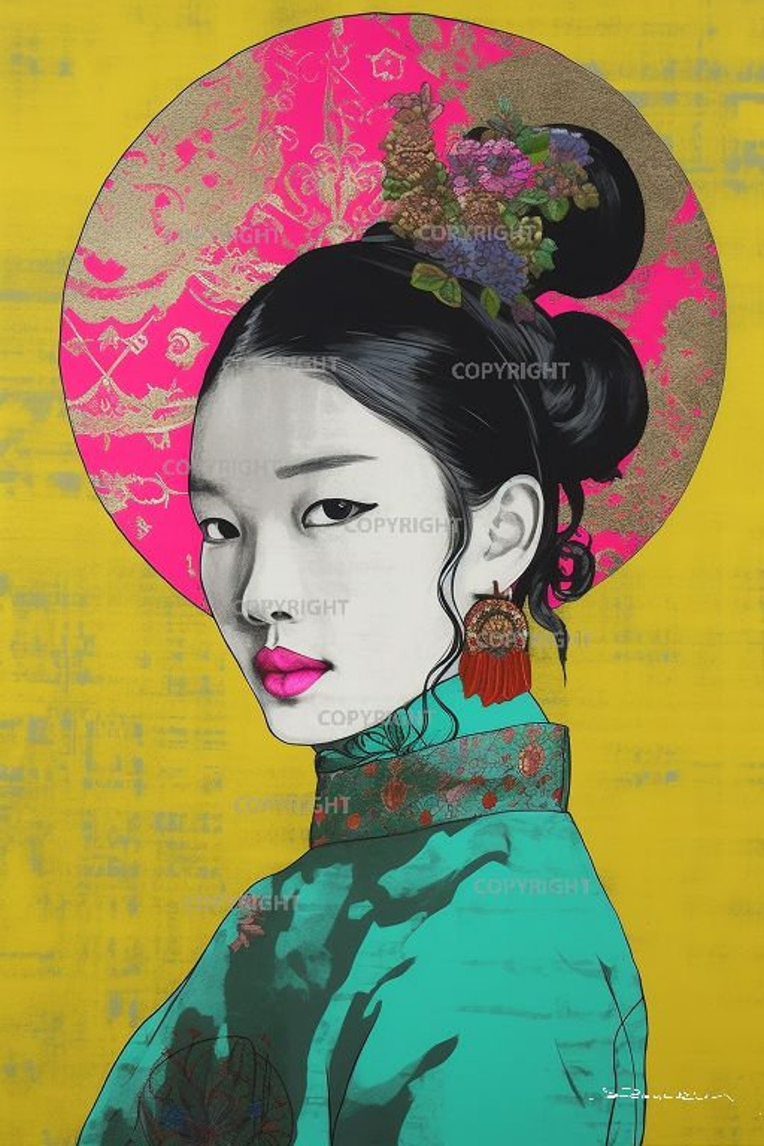 Vibrant Pop Art Power Women Bold Funky Wall Art Colorful - Etsy