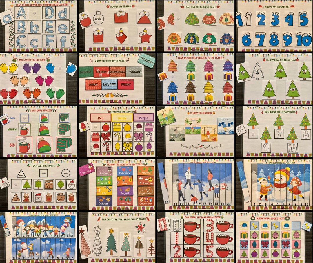 Christmas/winter Preschool Printable Busy Book - Etsy