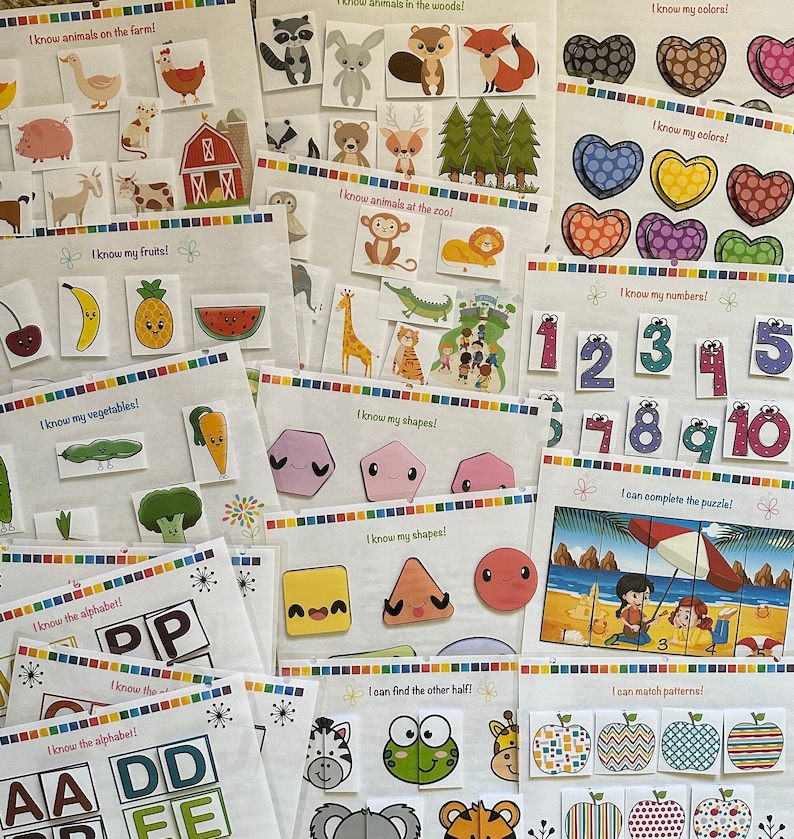 Toddler and Preschool Printable Learning Busy Book - Etsy