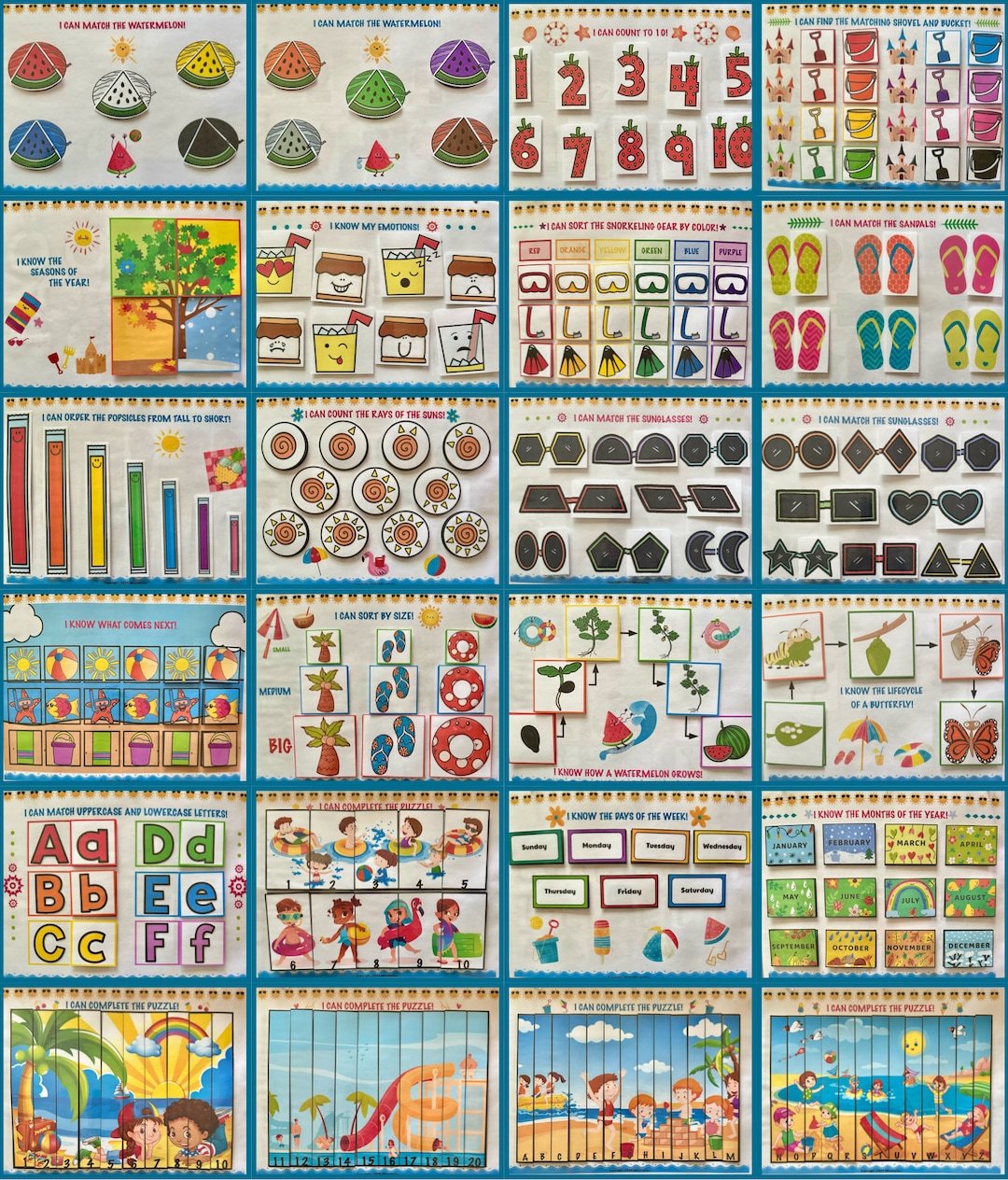 Summer Theme Preschool Kindergarten Learning Busy Book - Etsy