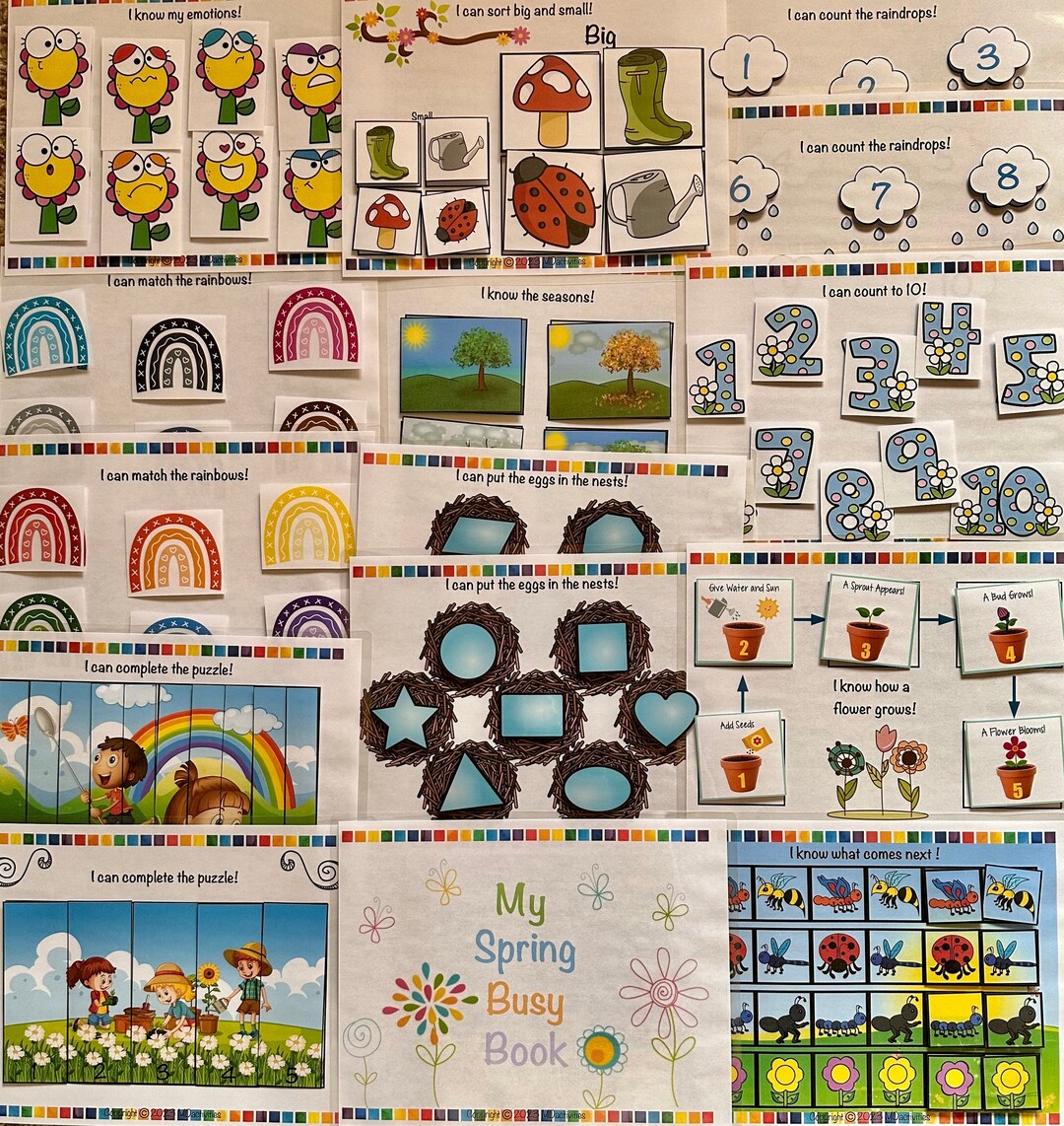 Spring Preschool Printable Busy Book - Etsy